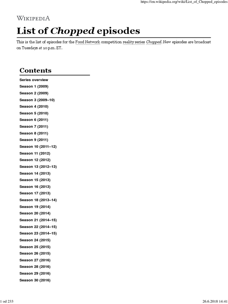 List of Chopped Episodes - Wikipedia20180626144142 | PDF | Hors D ...