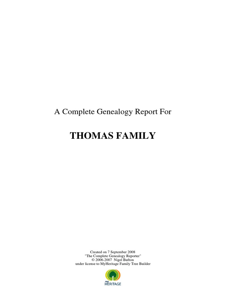 Thomas Family Tree | PDF | Kinship And Descent | Phylogenetics