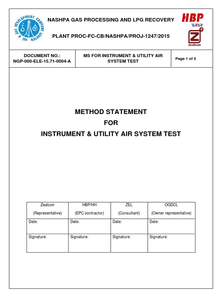 Ngp-000-Ele-15.71-0004-A Ms For Instrument & Utility Air System Test ...