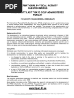 Global: Physical Activity Questionnaire (GPAQ) | PDF