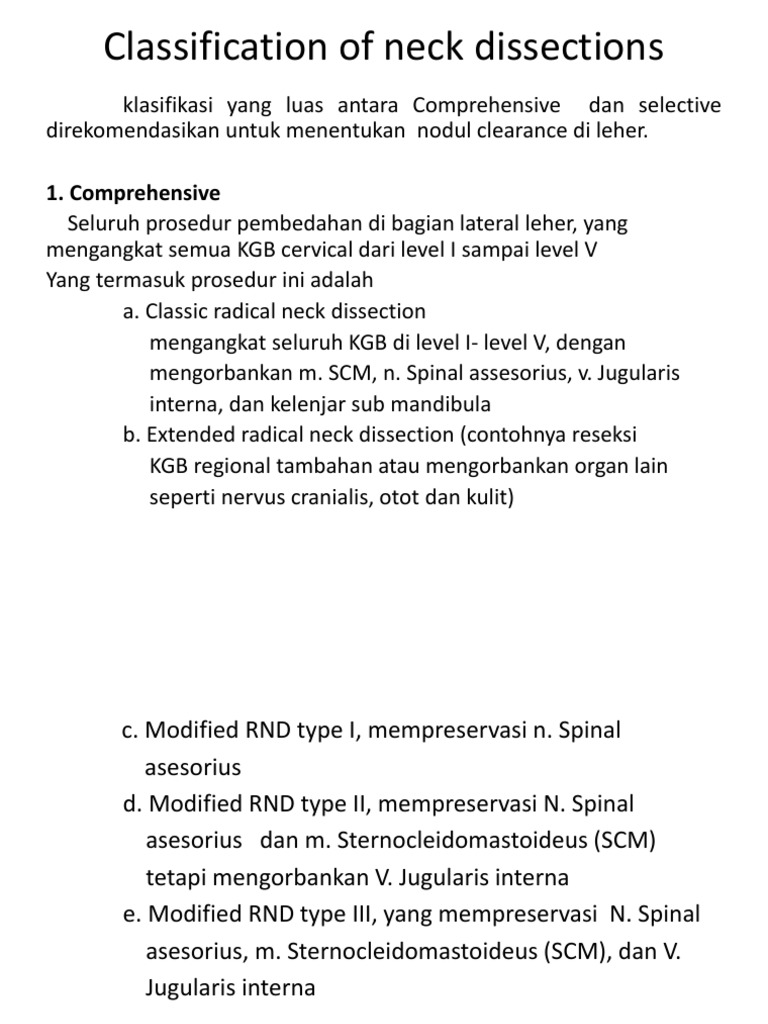 Classification of Neck Dissections | PDF