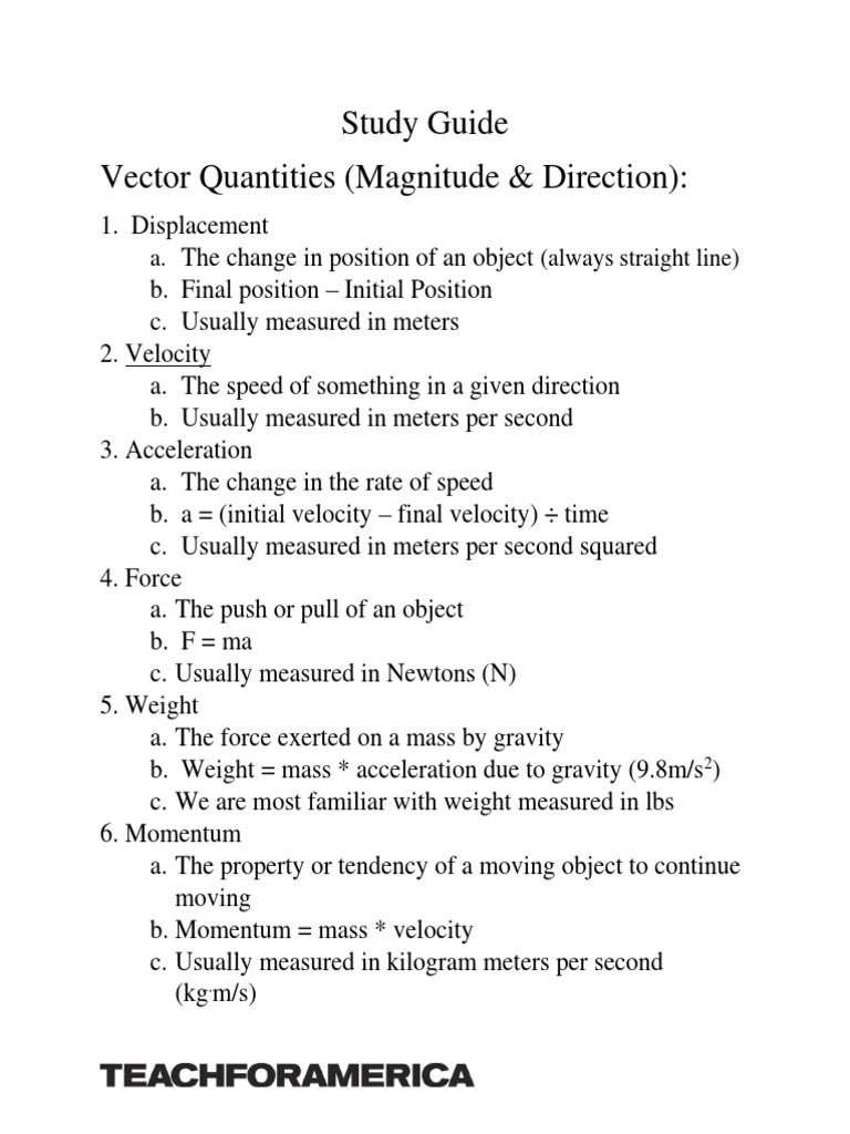 Scalar and Vector Quantities | PDF | Science & Mathematics