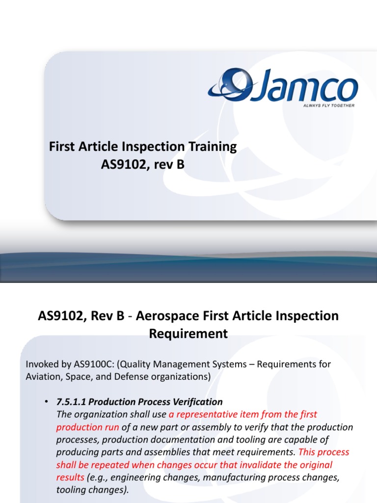 Powerpoint Presentation Fai As9102 Pdf Verification And Validation