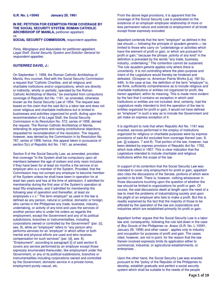 Social Legislation-SSS Act Cases | PDF | Social Security (United States ...