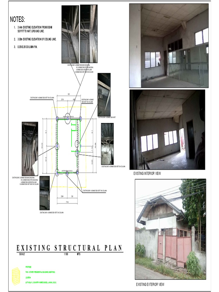 Notes:: Existing Structural Plan | PDF | Buildings And Structures