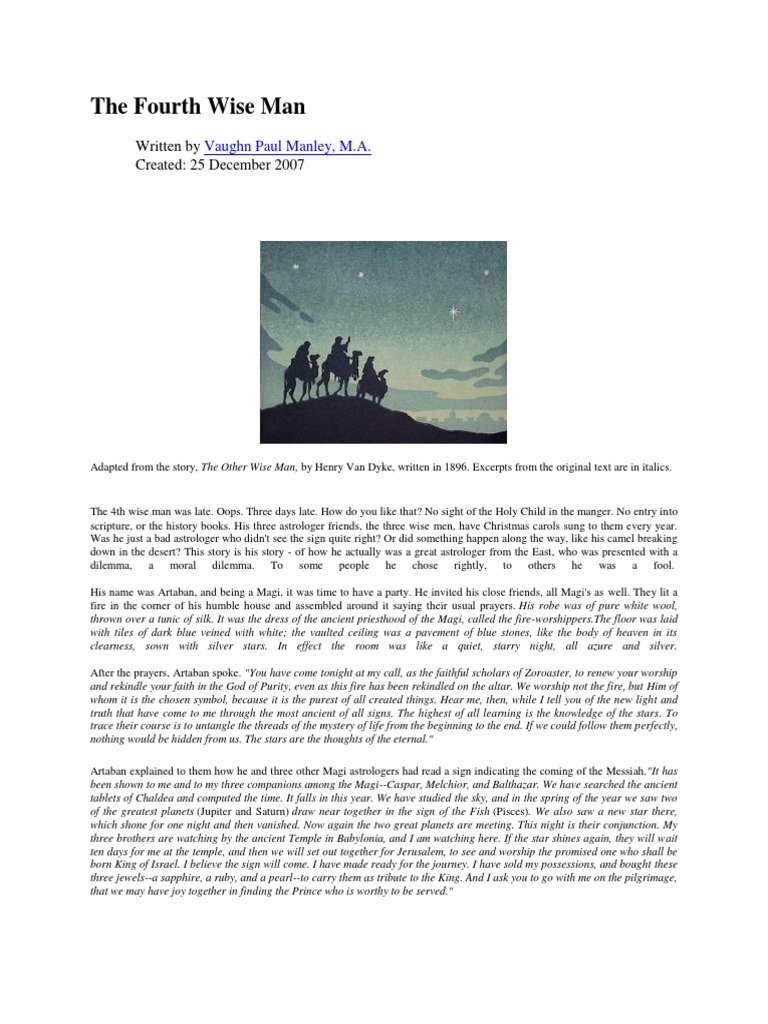 The Fourth Wise Man | PDF | Biblical Magi