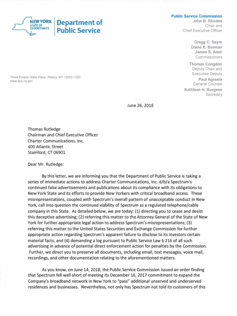 Letter to Spectrum | U.S. Securities And Exchange Commission ...