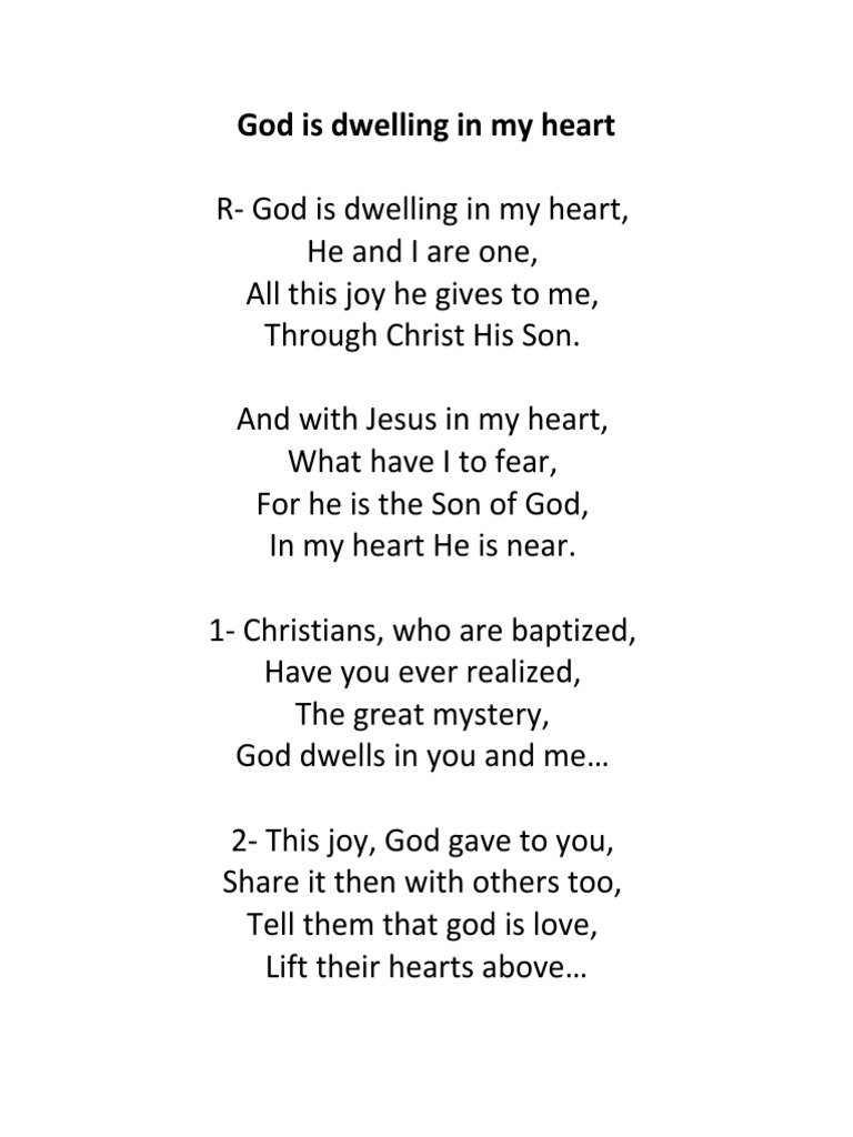 God is Dwelling in My Heart