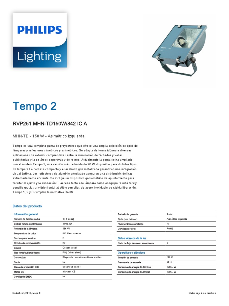 Tempo 2 150w | PDF | Aluminio | Óptica