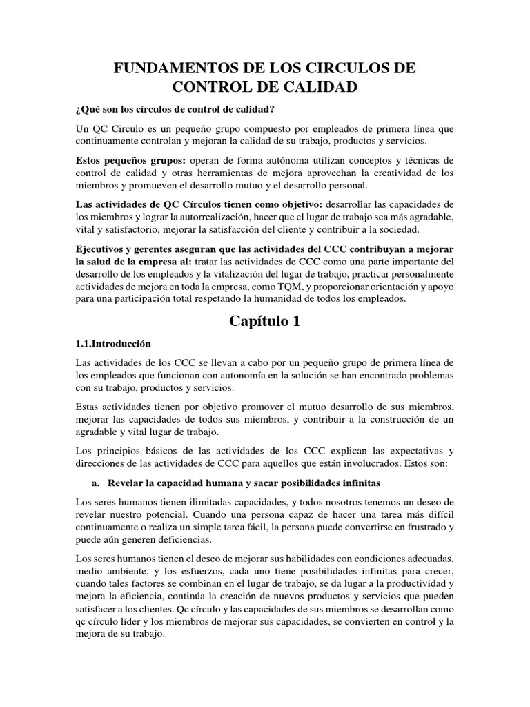 Fundamentos de Los Circulos de Control de Calidad | PDF | Calidad ...