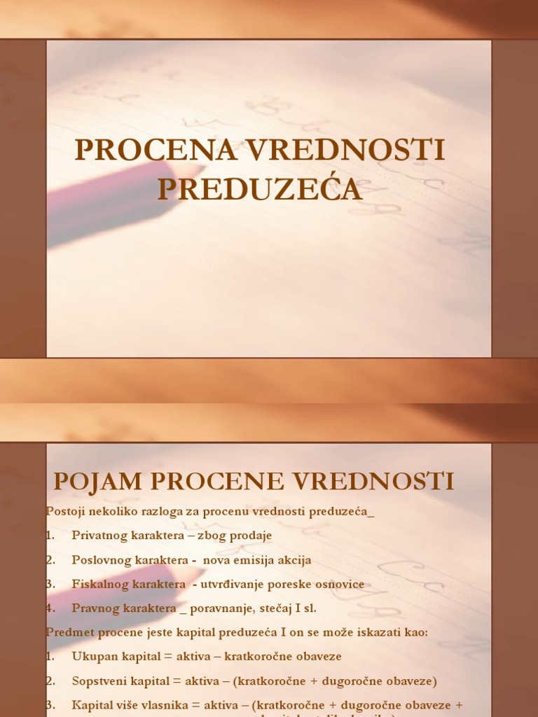 Procena Vrednosti | PDF