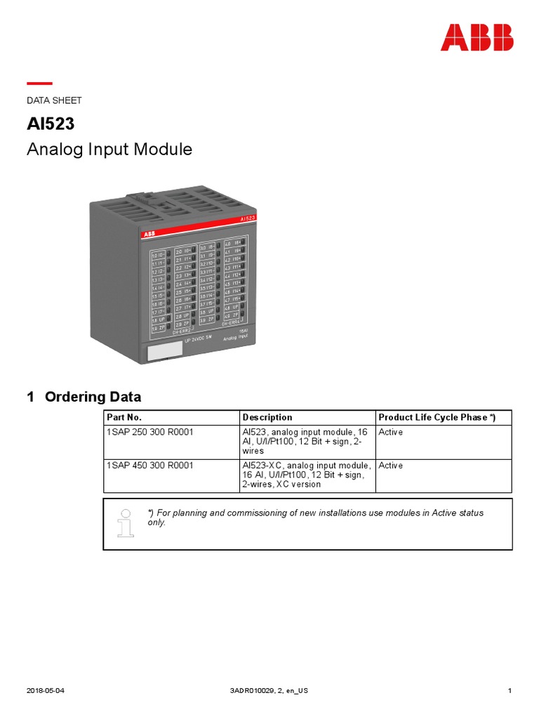 AI523 Data Sheet, 2, en US | PDF | Power Supply | Electrostatic Discharge