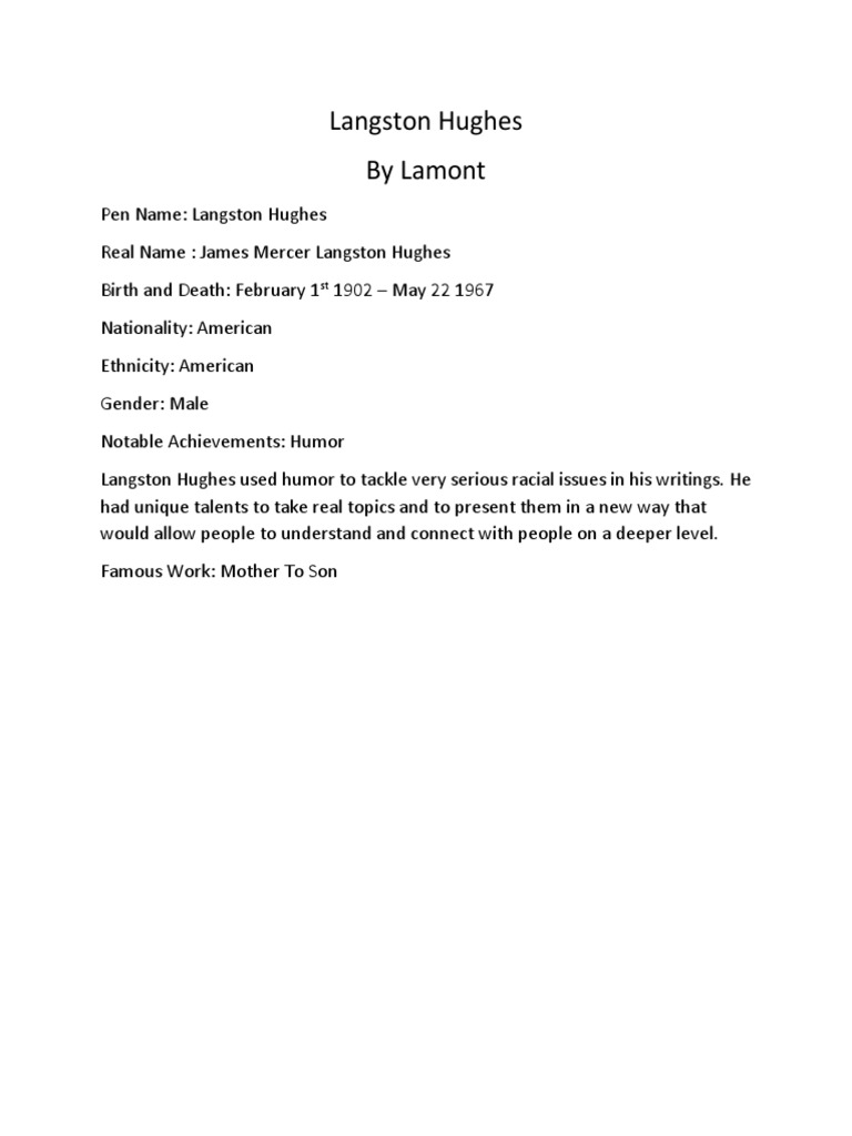 Langston Hughes | PDF