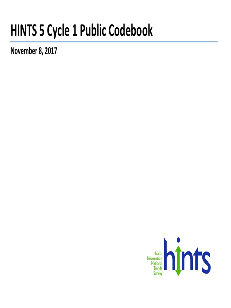 HINTS 5 Cycle 1 Public Codebook | PDF | Caregiver | Cancer