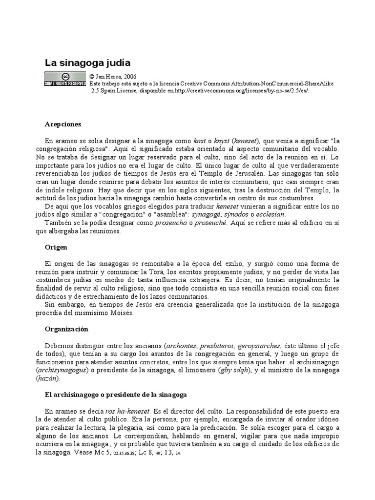 Sinagoga PDF | PDF | Sinagoga | Judios