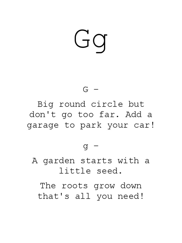 Letter G Poem | PDF