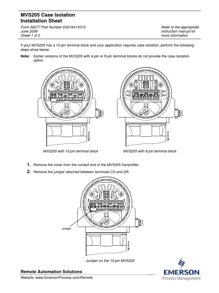 Hoja de Instalacion - Sensor Multivariable MVS205 PDF | PDF | Business ...