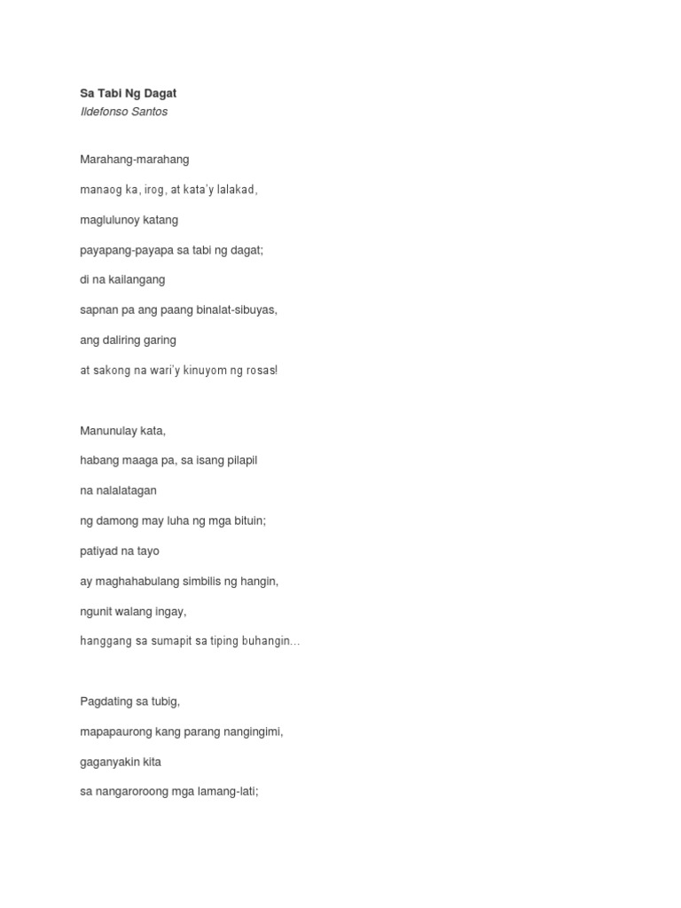 Sa Tabi NG Dagat | PDF