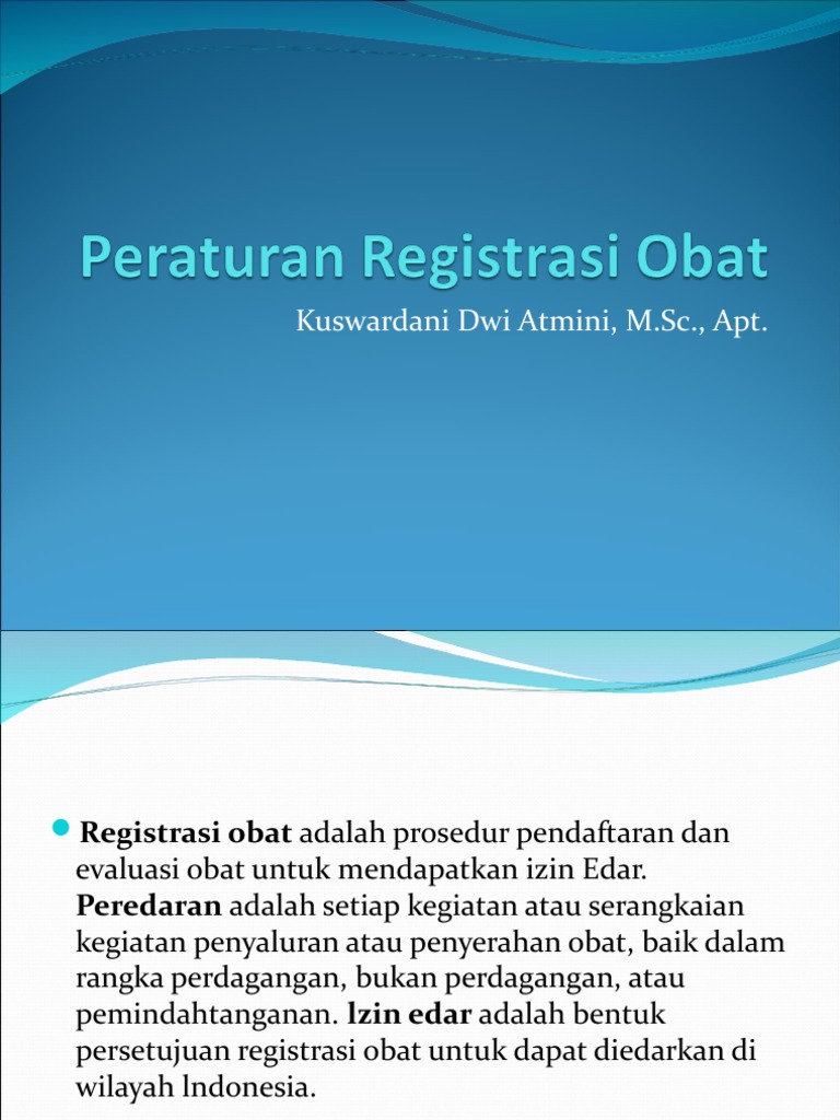 Peraturan Registrasi Obat | PDF | Hukum | Pengembangan Diri