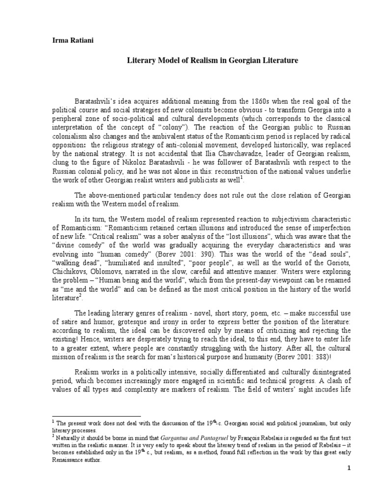 Irma Ratiani Realizmi | PDF | Realism (Arts) | Georgia (Country)