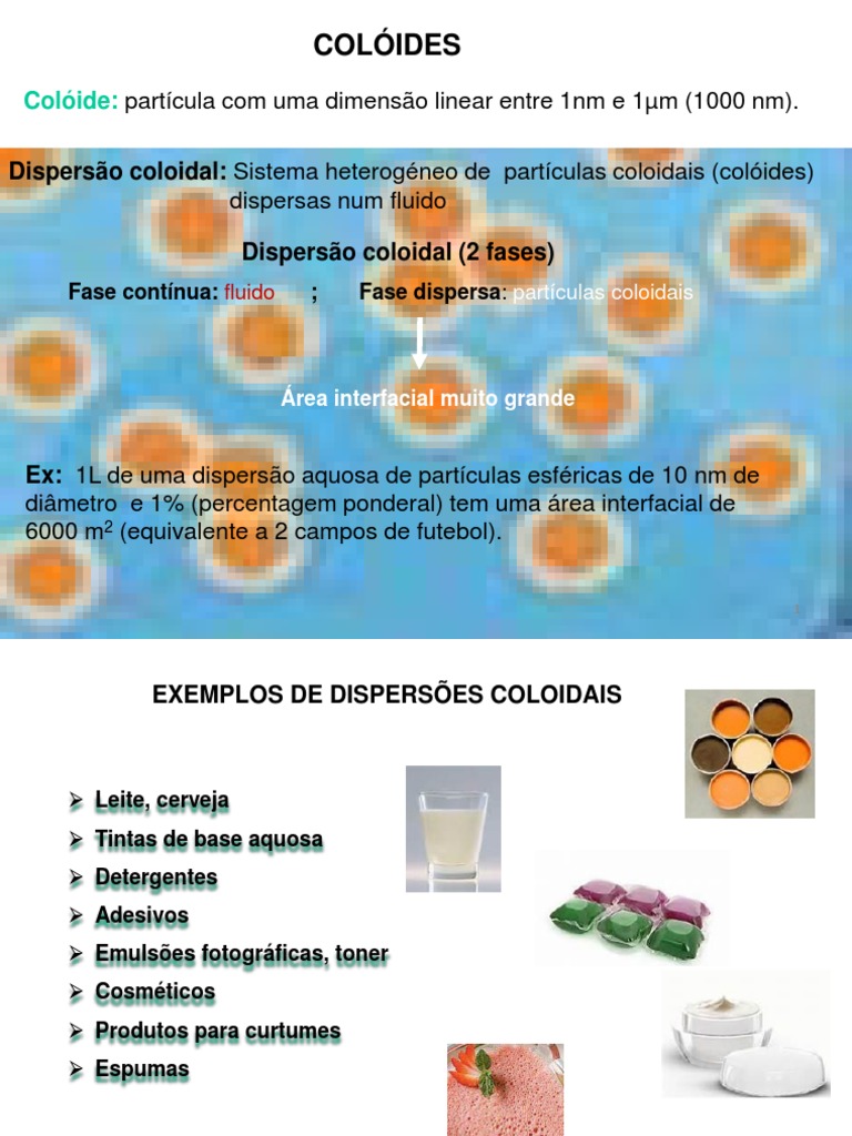 Características e tipos de colóides e dispersões coloidais | PDF ...