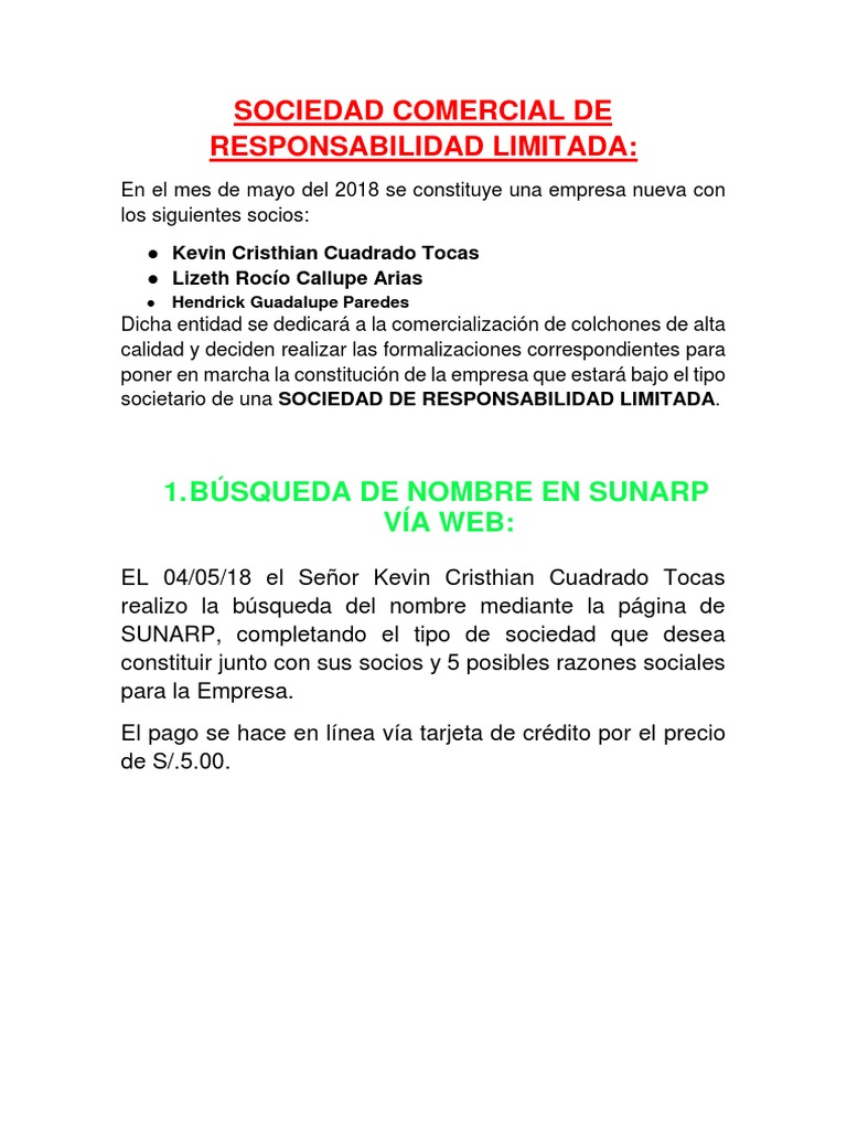 El Cisne Real SRL - Docx SOCIEDAD. Definitivo | PDF | Sociedad de ...