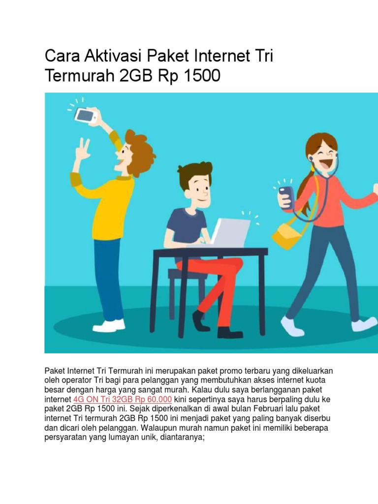 Cara Aktivasi Paket Internet Tri Termurah 2GB RP 1500 | PDF | Bisnis | Komputer
