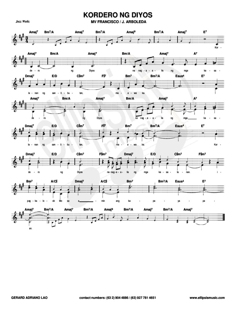 Kordero ng Diyos - Accords et Partition | PDF | Phonétique | Alphabet latin