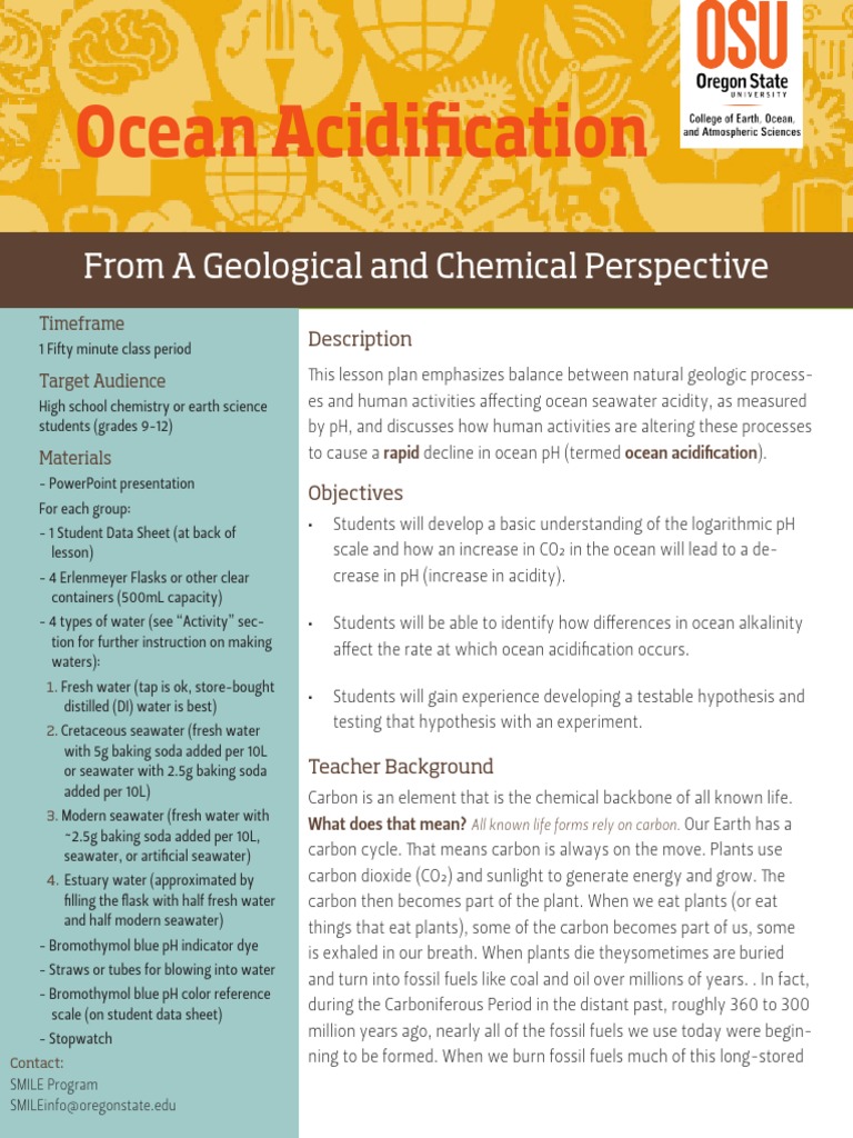 Ocean Acidification | PDF | Alkalinity | Ocean Acidification