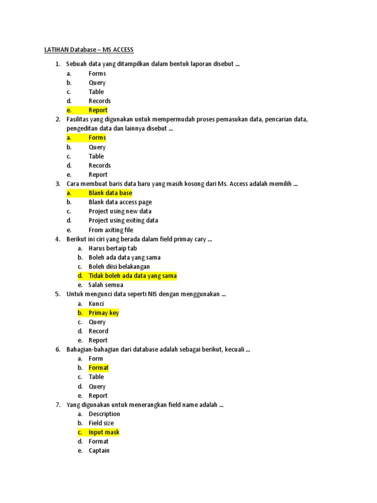 Latihan Database | PDF