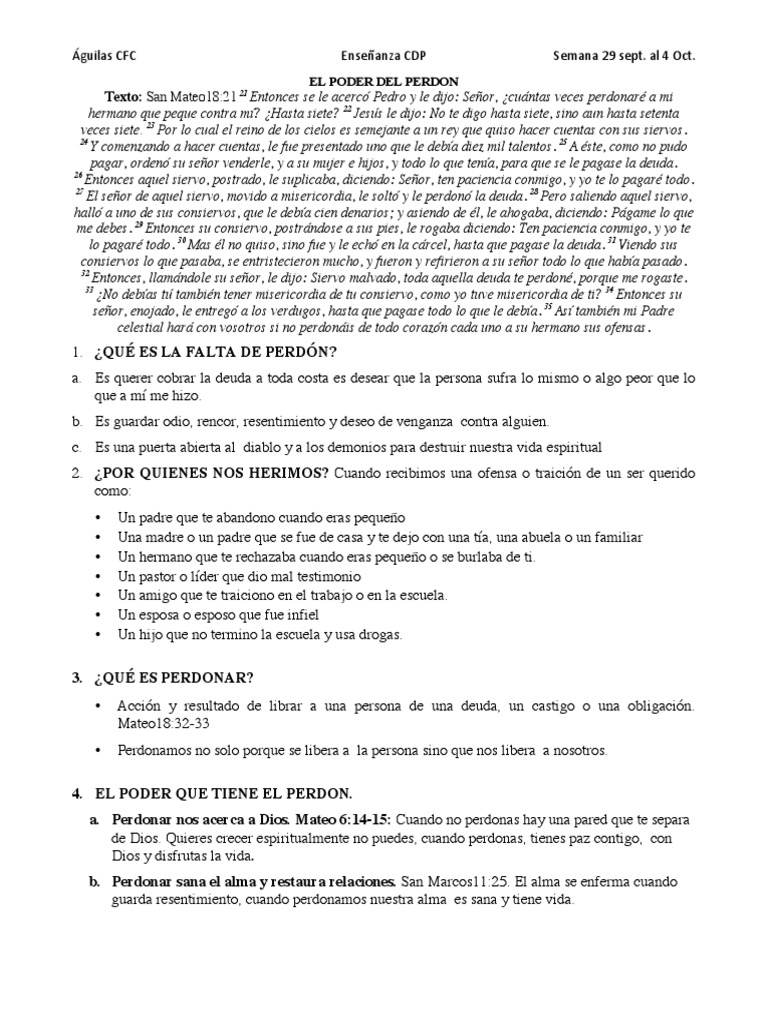 El Poder Del Perdon | PDF | Perdón | Oración