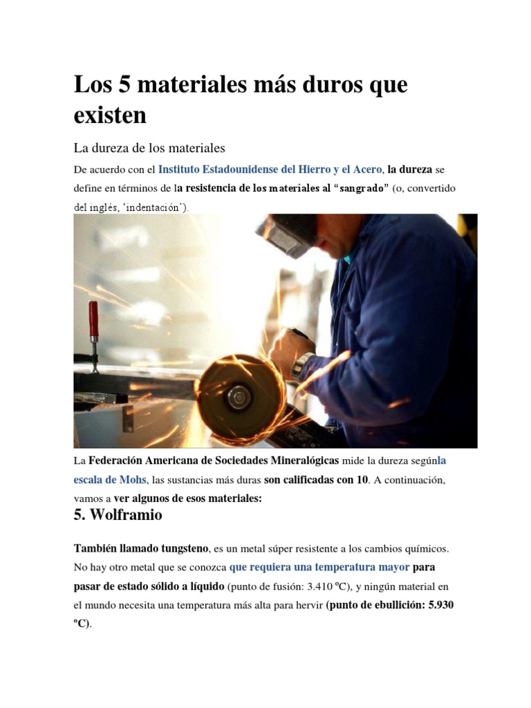 Los 5 Materiales Más Duros Que Existen | PDF | Carbón | Grafeno