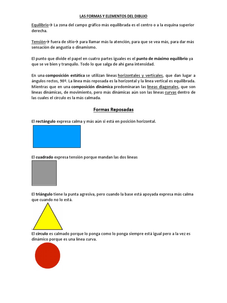 Las Formas y Elementos Del Dibujo | PDF | Composición (artes visuales ...