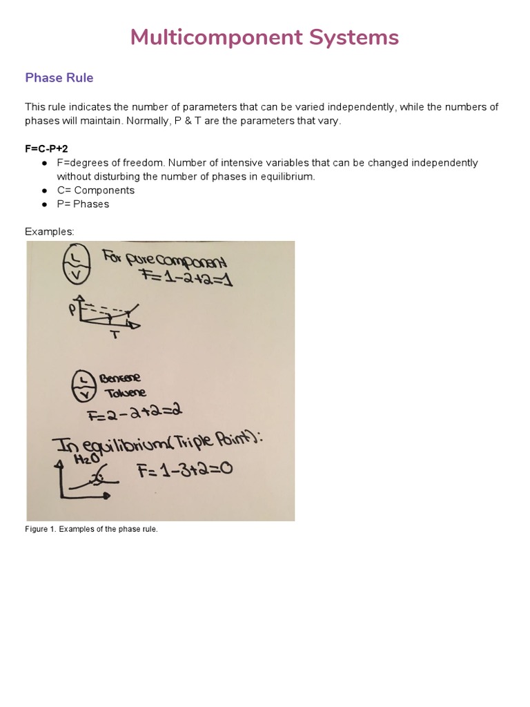 Multicomponent System | PDF | Phase Rule | Phase (Matter)