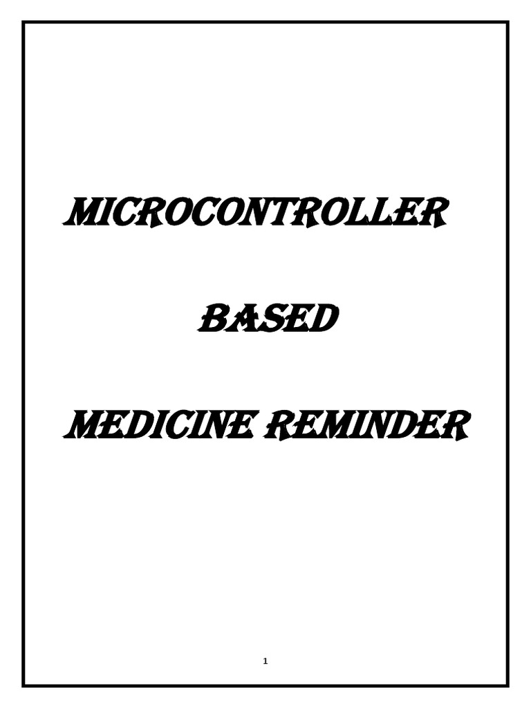 Microcontroller Based Medicine Reminder PDF | PDF | Infrared | Light Emitting Diode