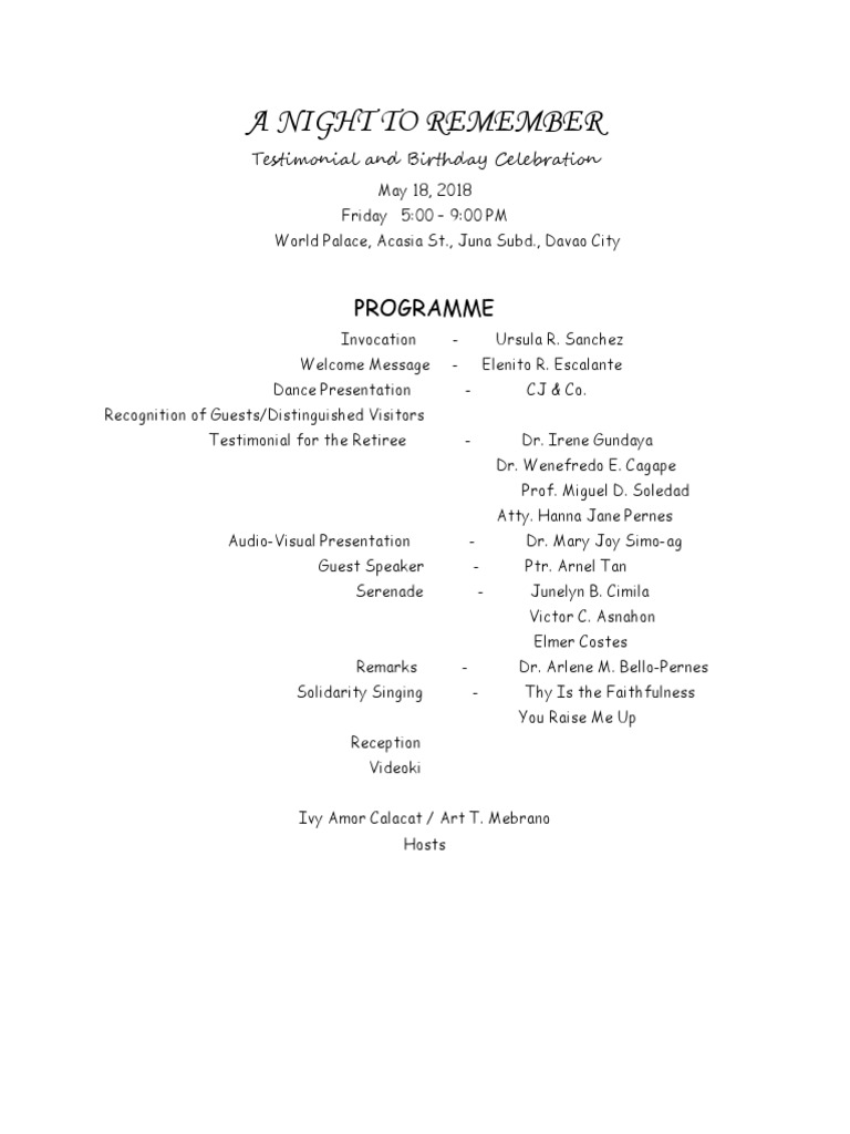 A Night To Remember | PDF