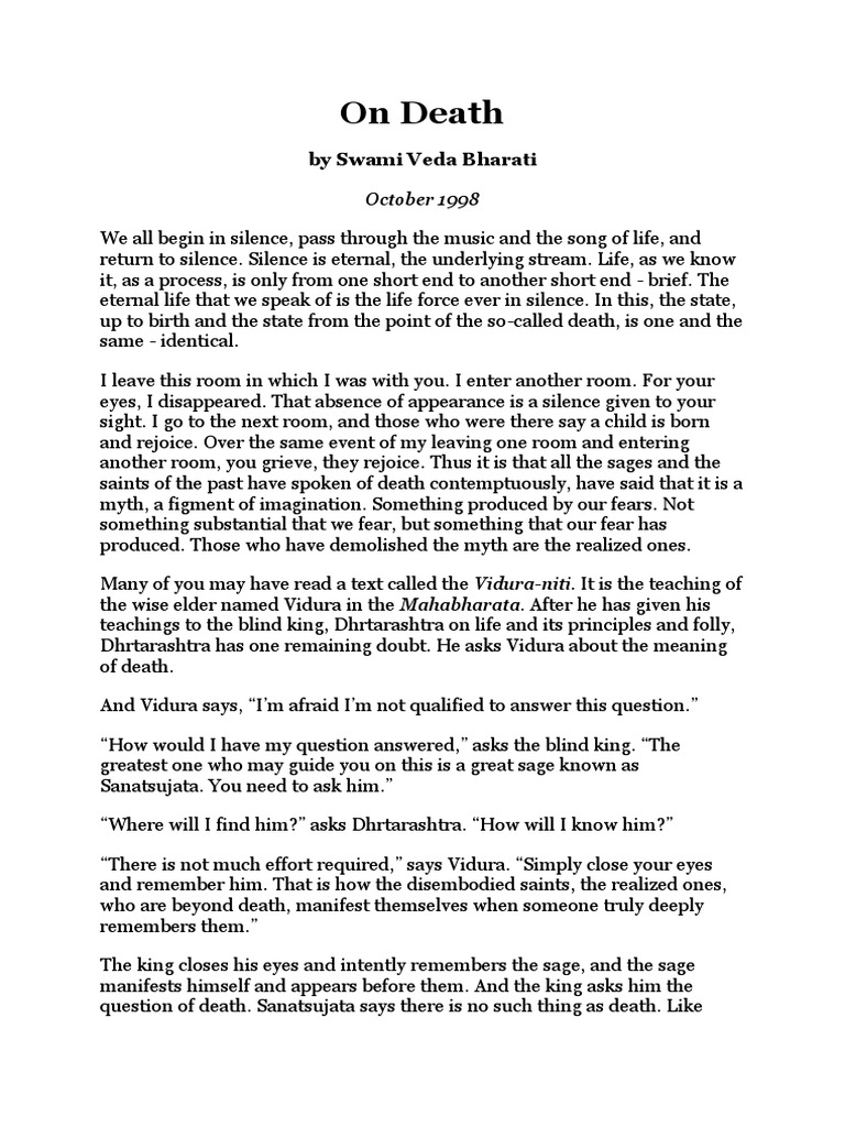 On Death Swami Rama | Download Free PDF | Mantra | Moksha