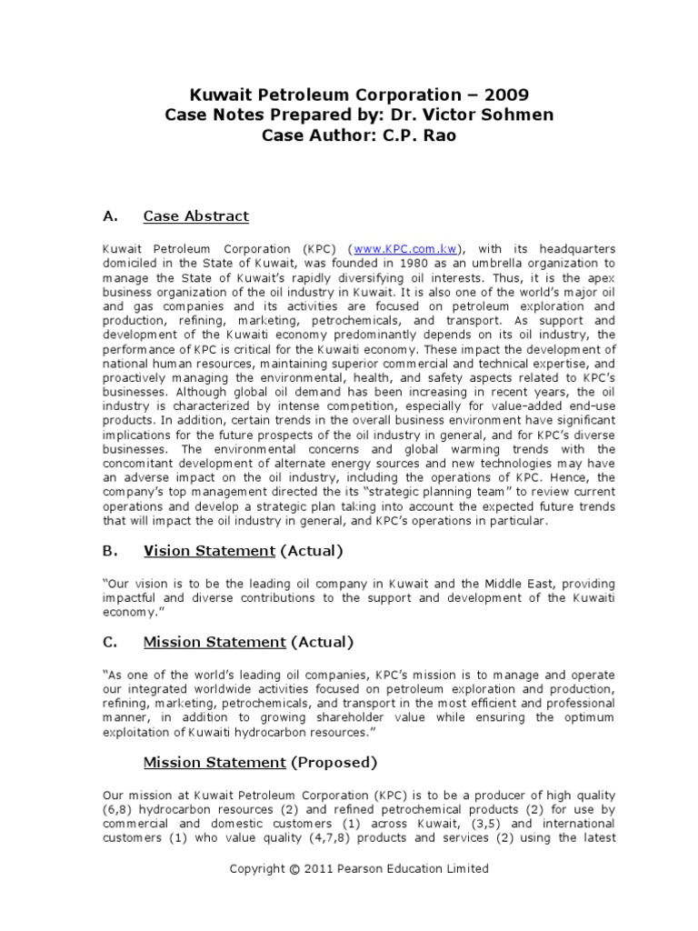 Case 10 KPC | PDF | Strategic Management | Petroleum