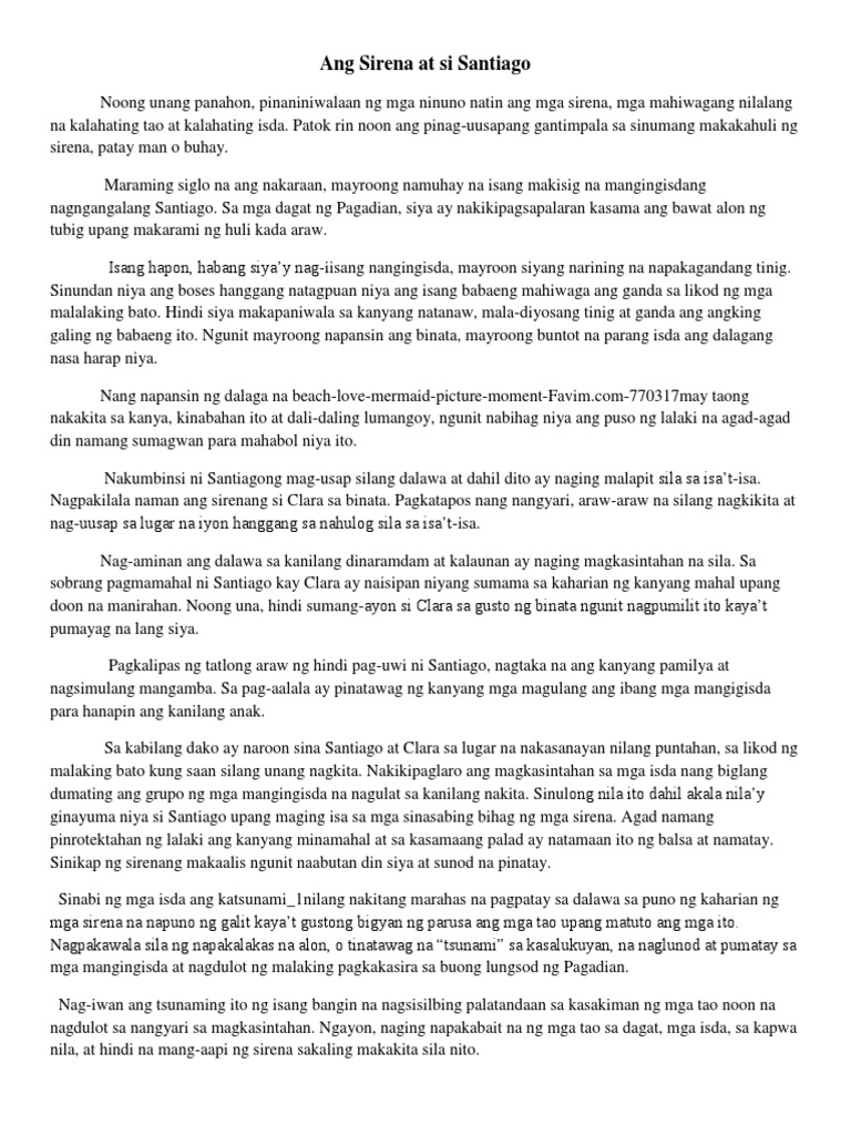 Ang Sirena at Si Santiago | PDF