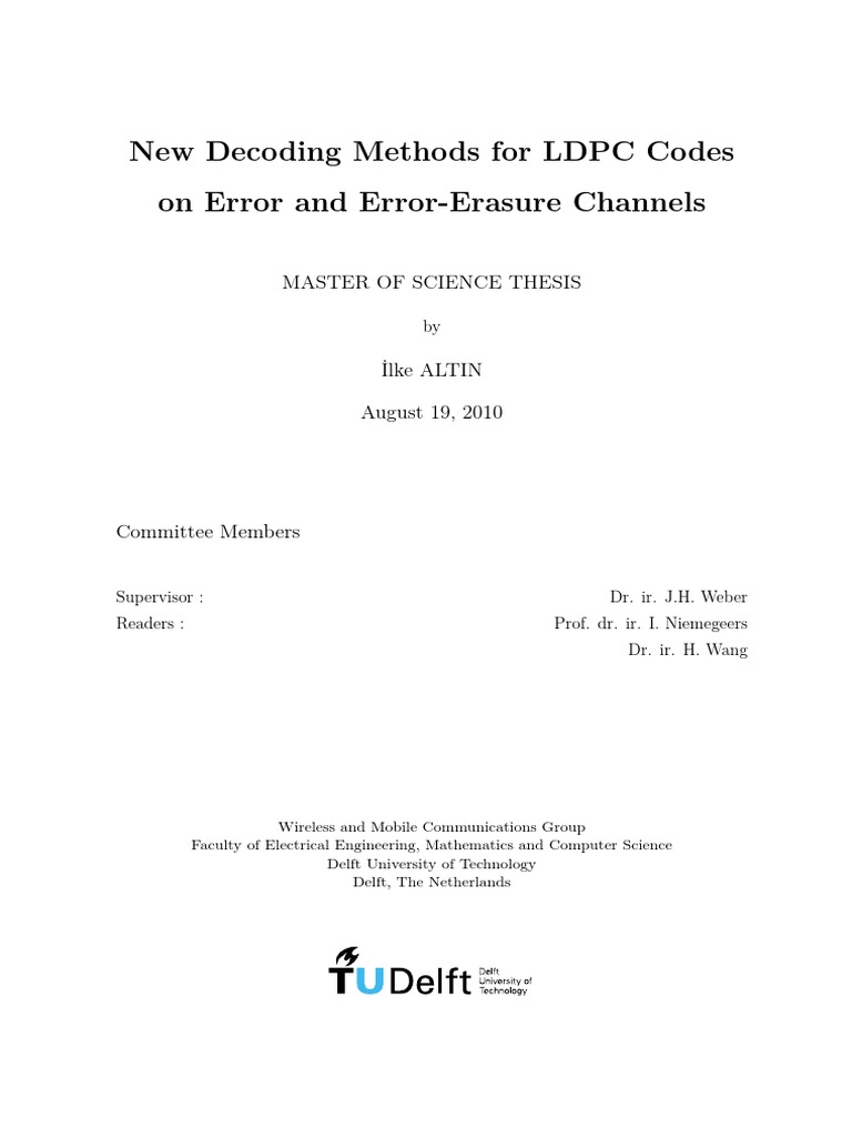 New Decoding Methods For LDPC Codes On Error and Error-Erasure Channels ...