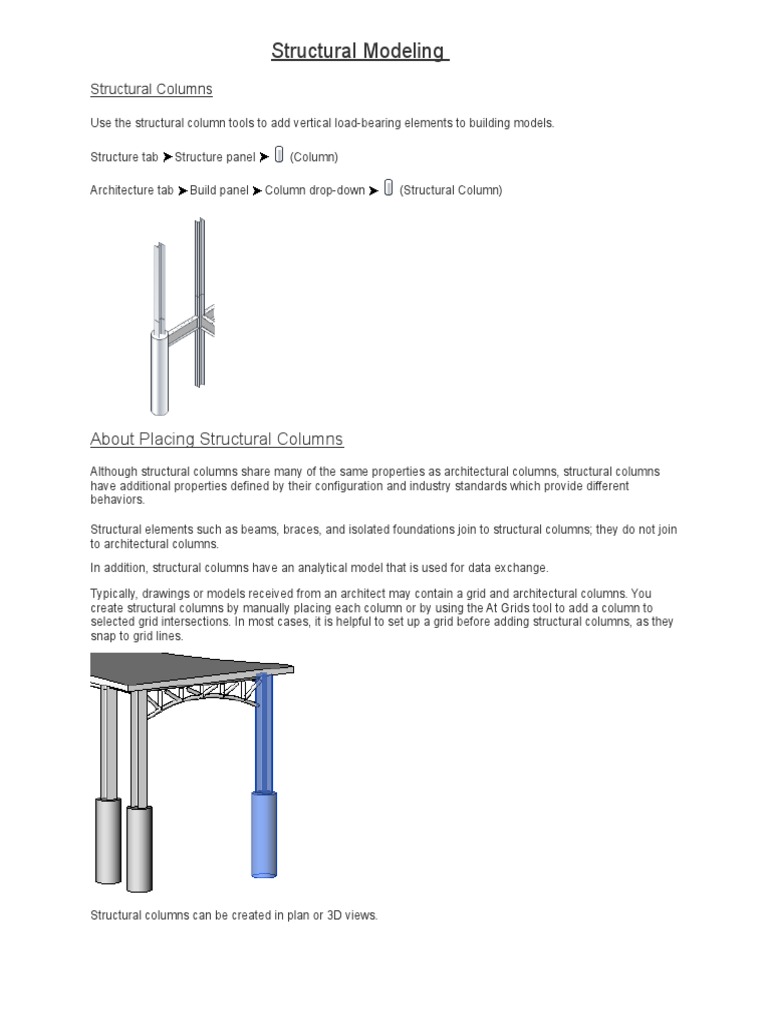 Revit Structural Column Modeling Guide | PDF | Bending | Cartesian ...