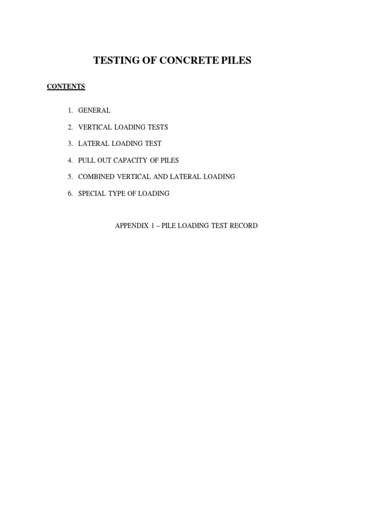 Comprehensive Guide to Testing Concrete Piles Through Various Loading ...