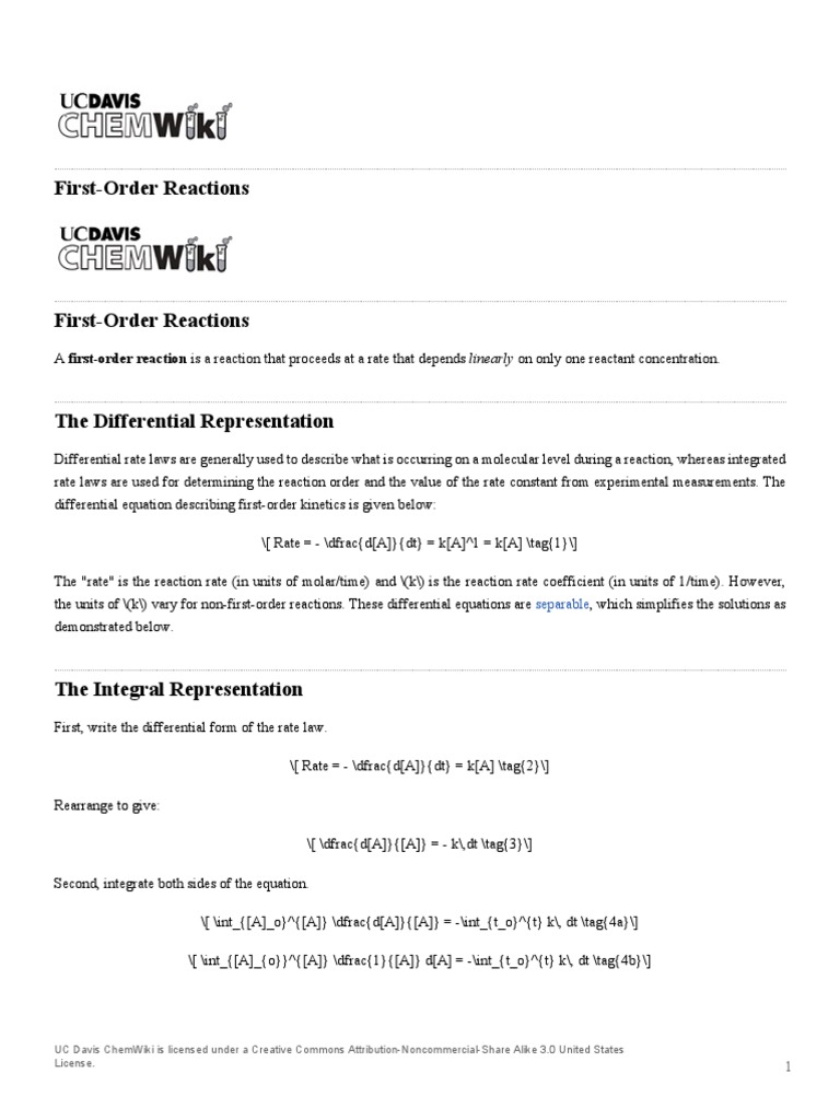 Bahan Bagus Okeee First-Order Reactions - Chemistry LibreTexts PDF ...