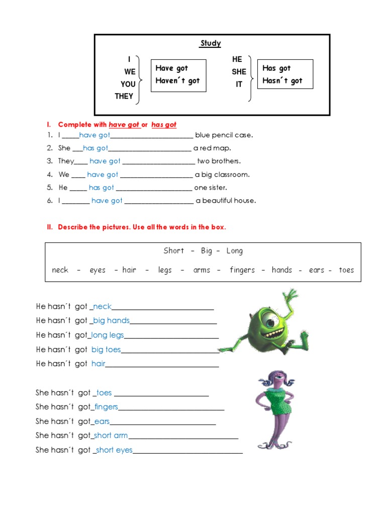 Grammar Practice: Have Got vs. Has Got | PDF