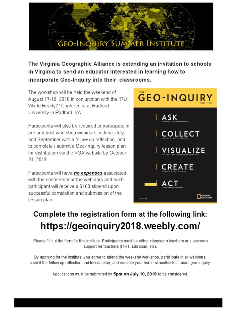 Geo-Inquiry Summer Institute Flyer 1 | PDF