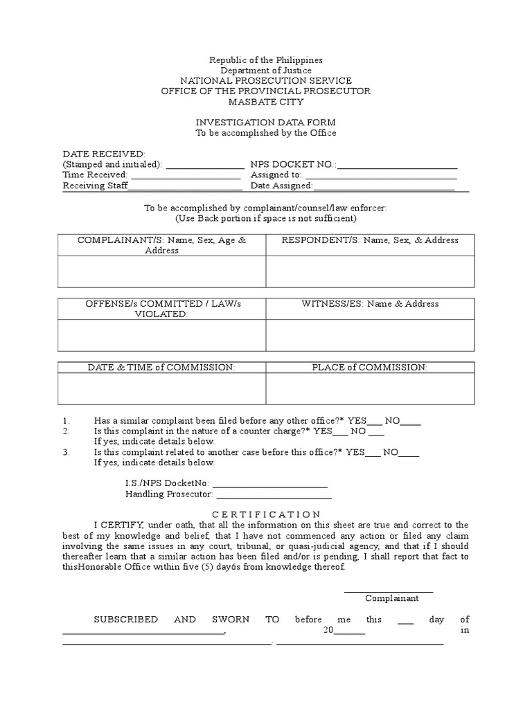 NPS Idf | Download Free PDF | Prosecutor | Complaint