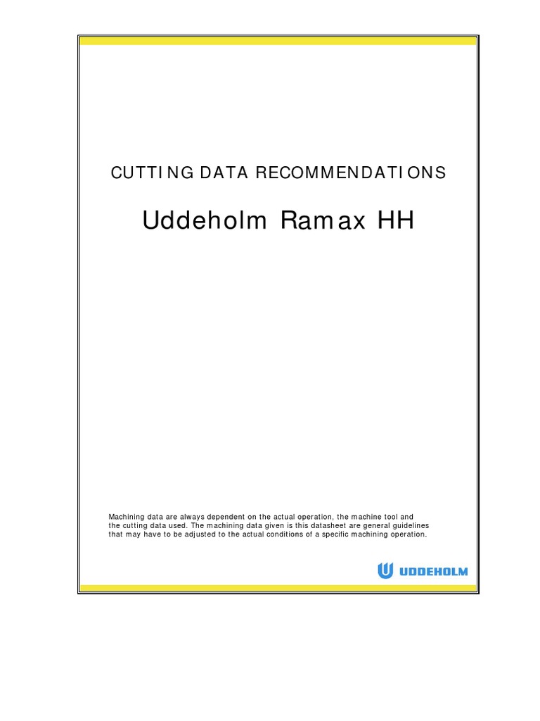 Cutting Data Ramax HH Eng | PDF | Machining | Tools