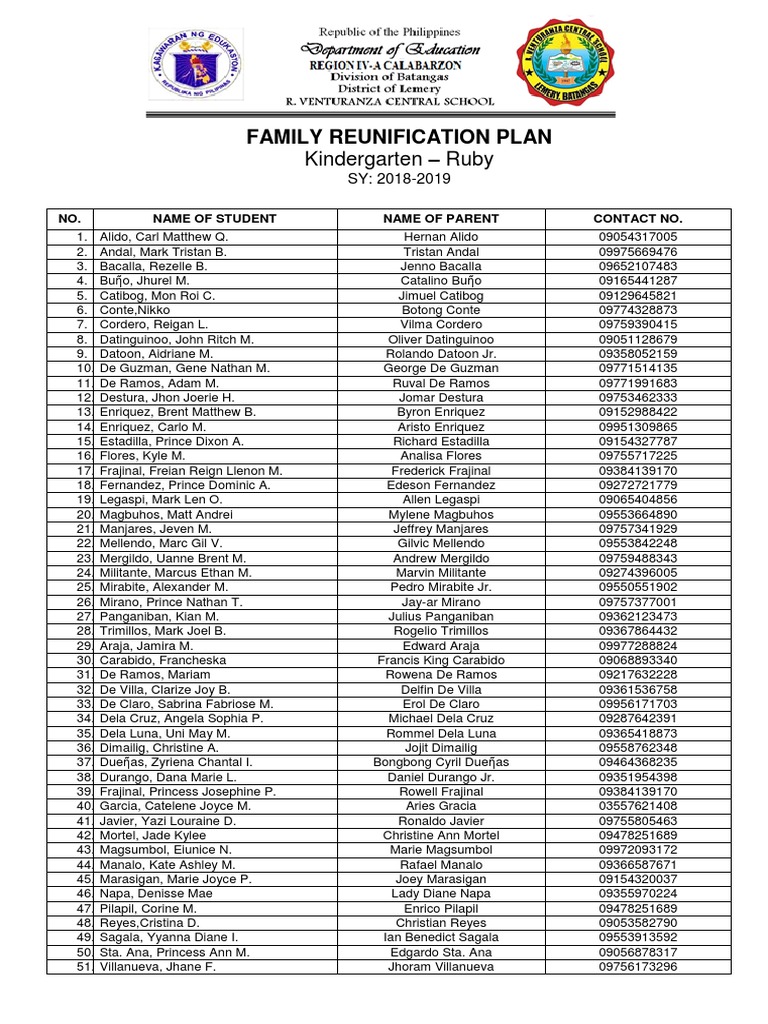 Family Reunification Plan | PDF