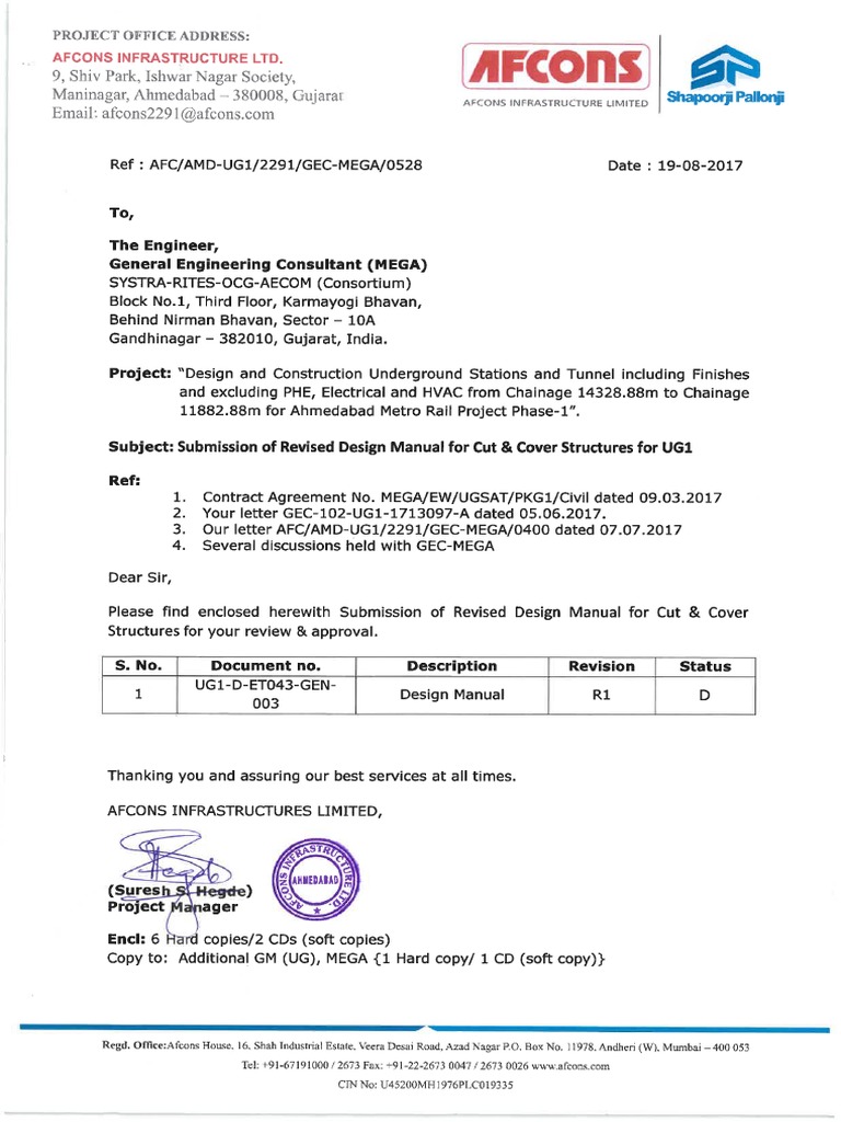 AFC 528 Revised Design ManualCut & Cover Stru | PDF