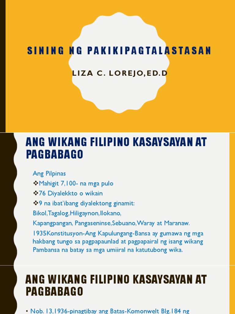 Sining NG Pakikipagtalastasan | PDF
